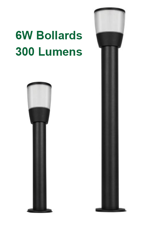 Modern Black LED Bollard Garden Lamp Post 6W Outdoor Aluminium Light ...