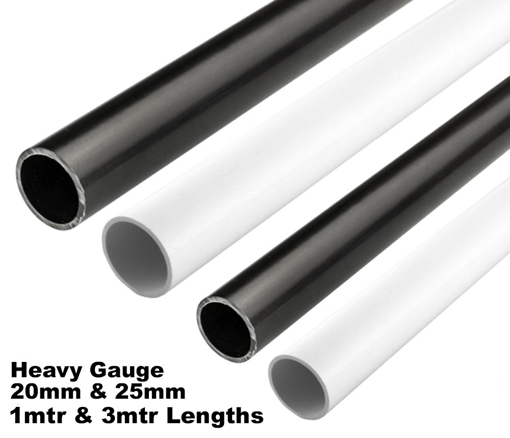 Univolt PVC Round Conduit Heavy Gauge 20MM & 25MM 1MT/3MT Lengths Black ...