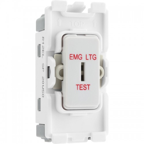 BG R12EL Grid Switch 2 Way Emergency Test White | Electric Vault Ltd