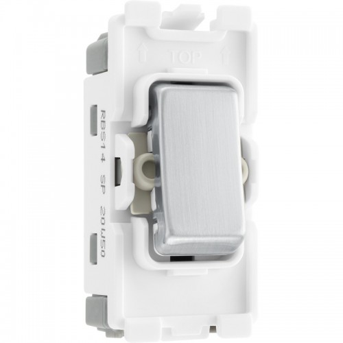 BG RBS14 Grid Retractive Switch 2 Way SP 20AX Brushed Steel | Electric ...