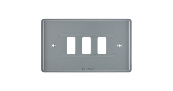 BG RMC3 Grid Frontplate 3 Gang Metal Clad | Electric Vault Ltd
