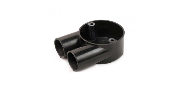 Univolt CB252UBK 2 Way Tangent U Circular Box 25mm Black | Electric ...