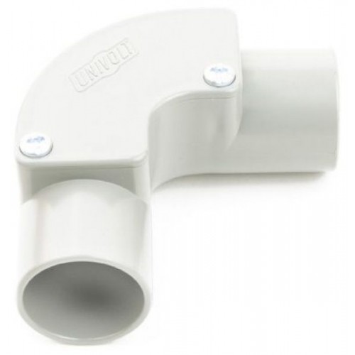 Univolt IE25WH Conduit Inspection Elbow 25mm White | Electric Vault Ltd